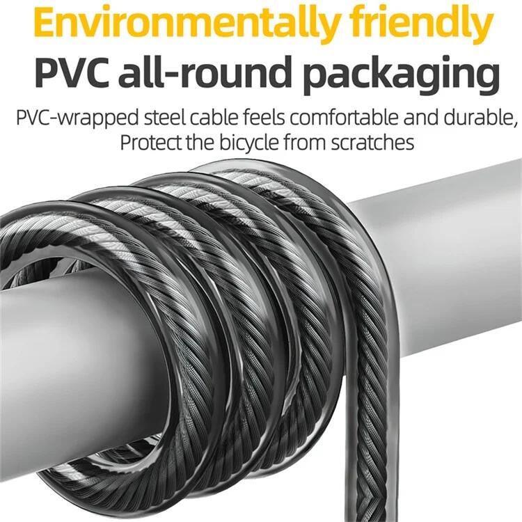 Bike Lock Cable for Road and Mountain Bikes with Password Security WEST ...