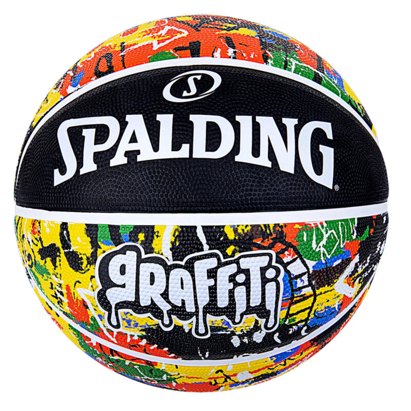 Basketball Outdoor Graffiti caoutchouc JAUNE SPALDING - Decathlon