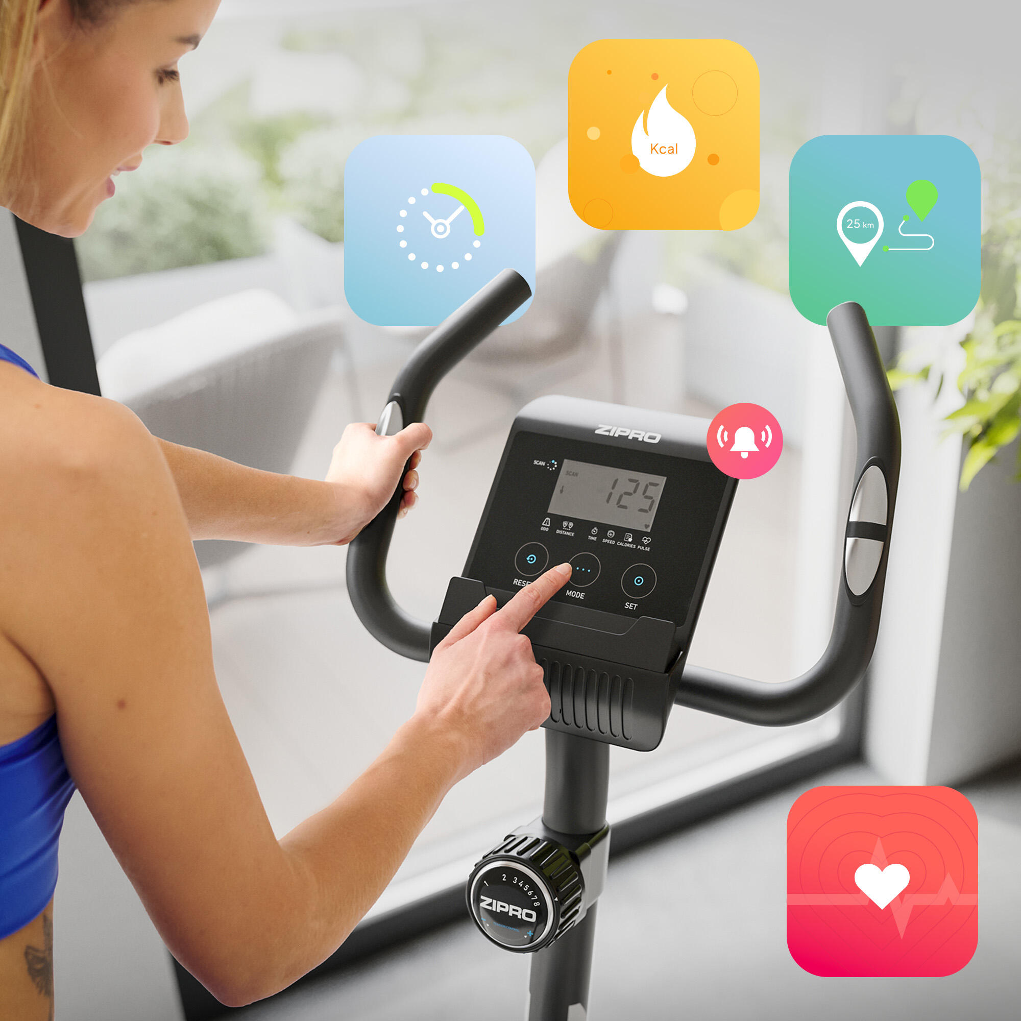 Hometrainer Zipro Beat magnetische weerstand 6 kg voor fitness en ...