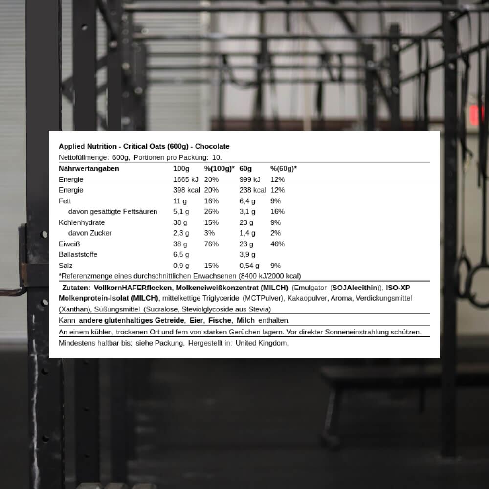 Applied Nutrition Critical Oats (600g) Chocolate - Funktionelle ...