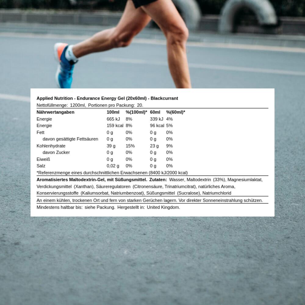 Applied Nutrition Endurance Energy Gel (20x60ml) Blackcurrant APPLIED ...