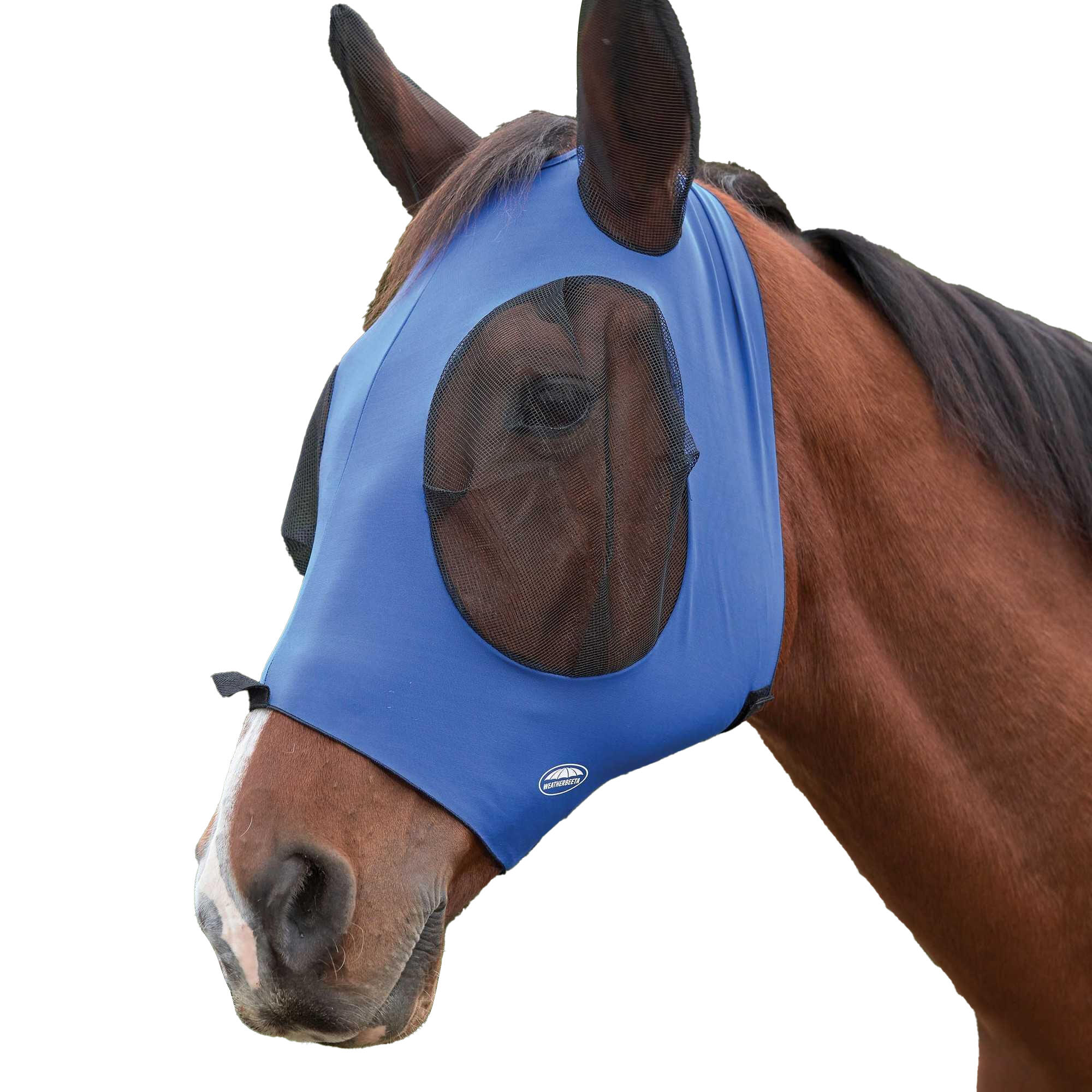 Deluxe Stretch Horse Fly Mask With Ears (Royal Blue/Black) | Decathlon