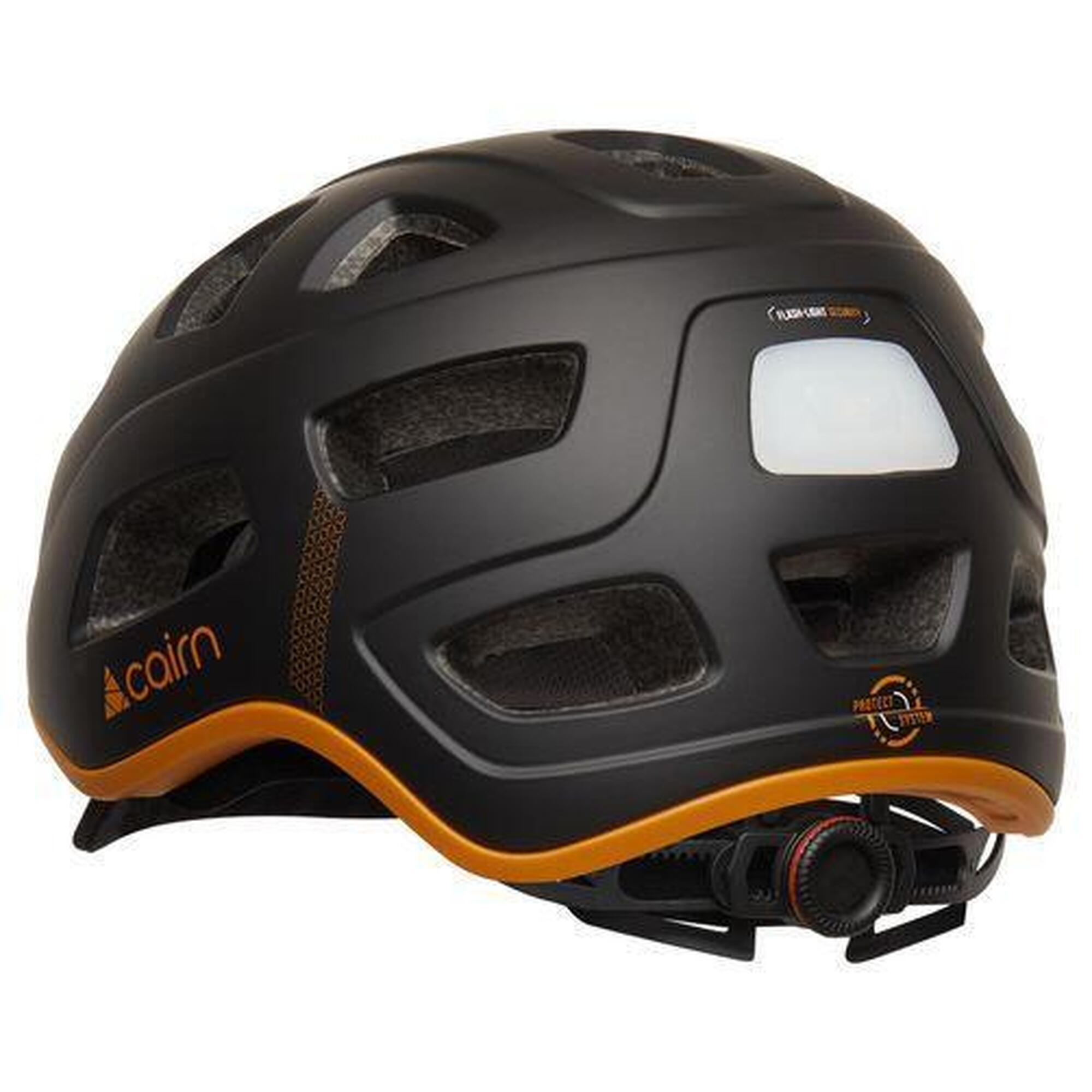 Cairn Quartz LED USB Powder Helmet Black / Cognac CAIRN - Decathlon