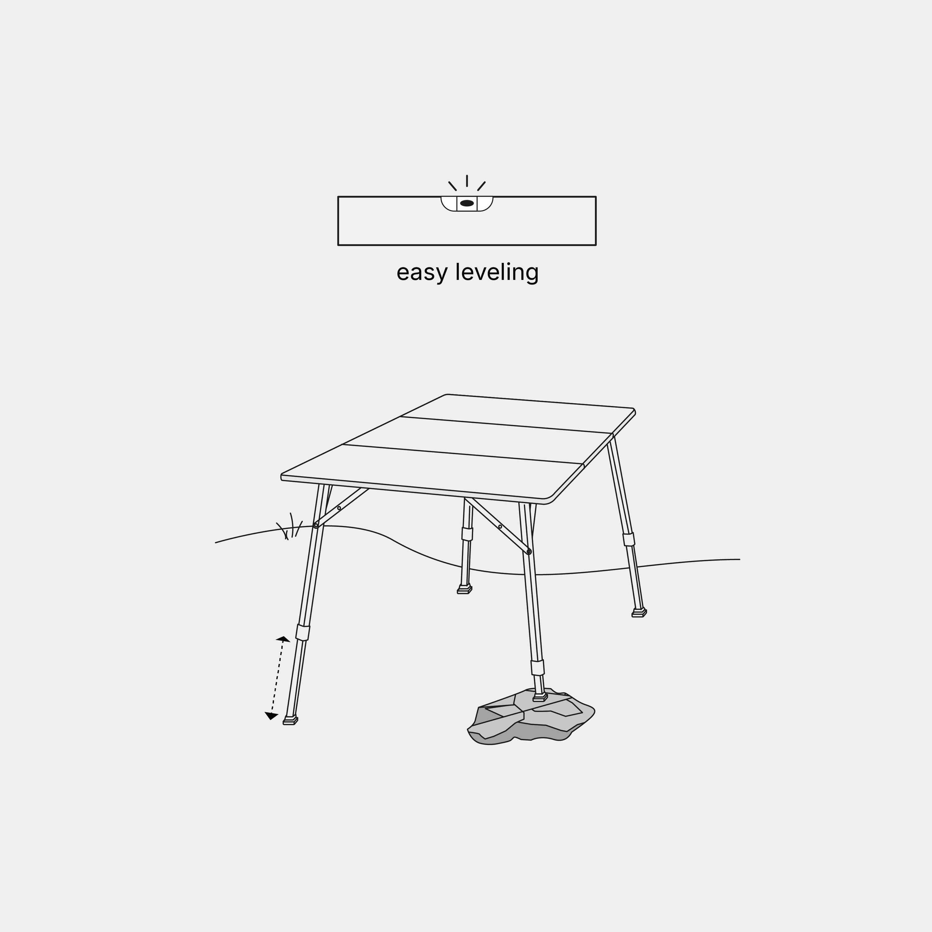 Quick Kimmy 80x60 cm Campingtisch faltbar Bambus 2 Personen ...