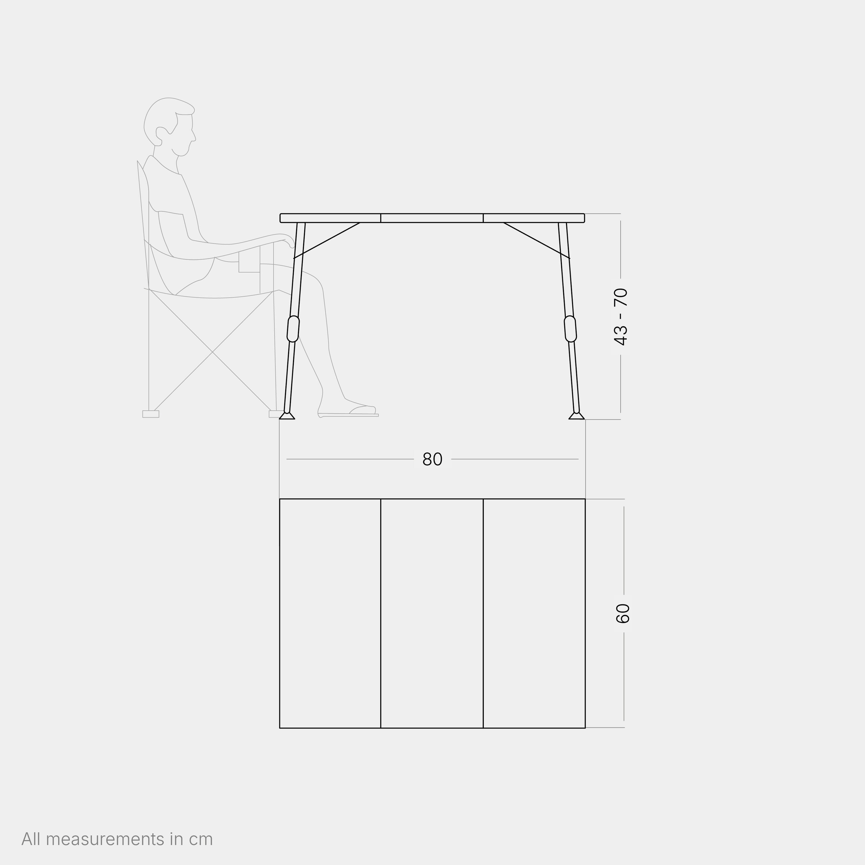 Quick Kimmy 80x60 cm Campingtisch faltbar Bambus 2 Personen ...