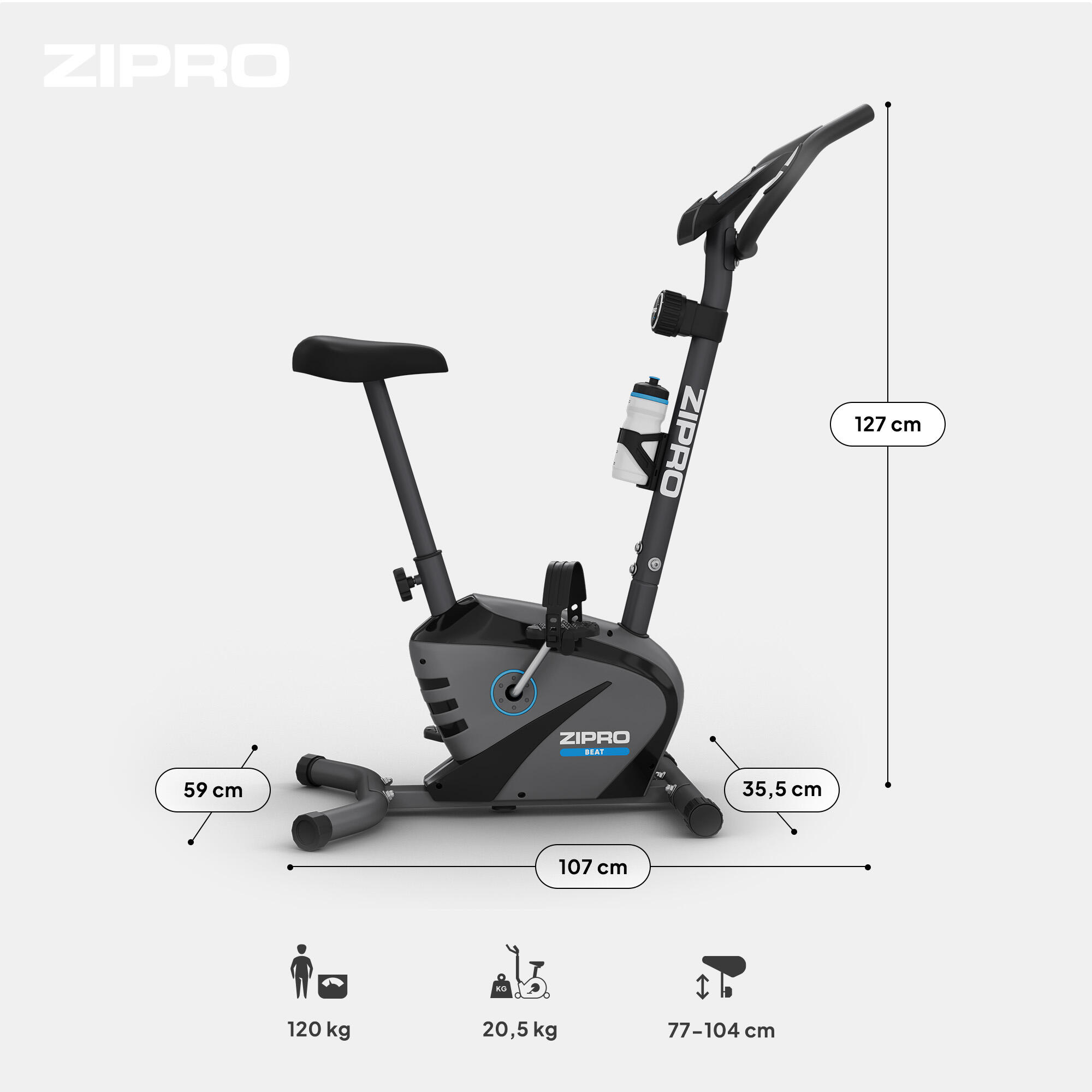 Hometrainer Zipro Beat magnetische weerstand 6 kg voor fitness en ...