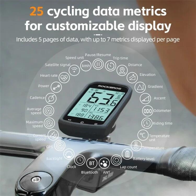 Compteur de vitesse GPS pour vélo, ANT+ Bluetooth, mini compteur de ...