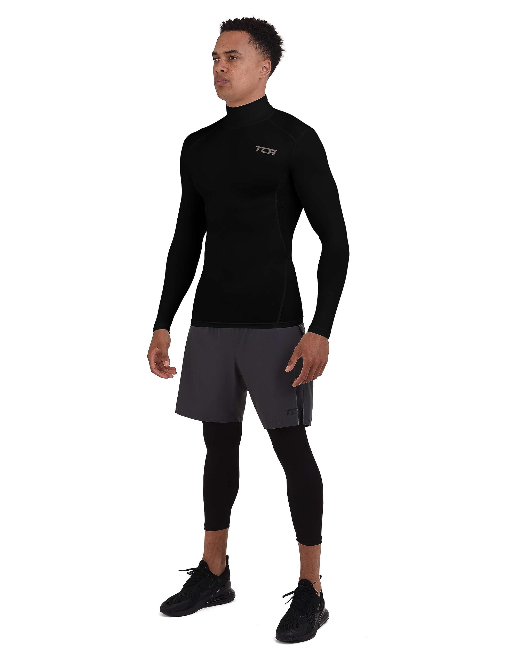 Men's HyperFusion Breathable Base Layer Compression Top - Mock - Black ...