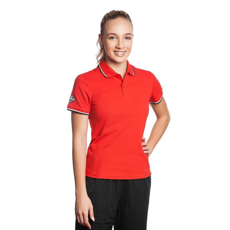 MAD WAVE női Slim Fit galléros póló 100% pamut, piros M MAD WAVE ...