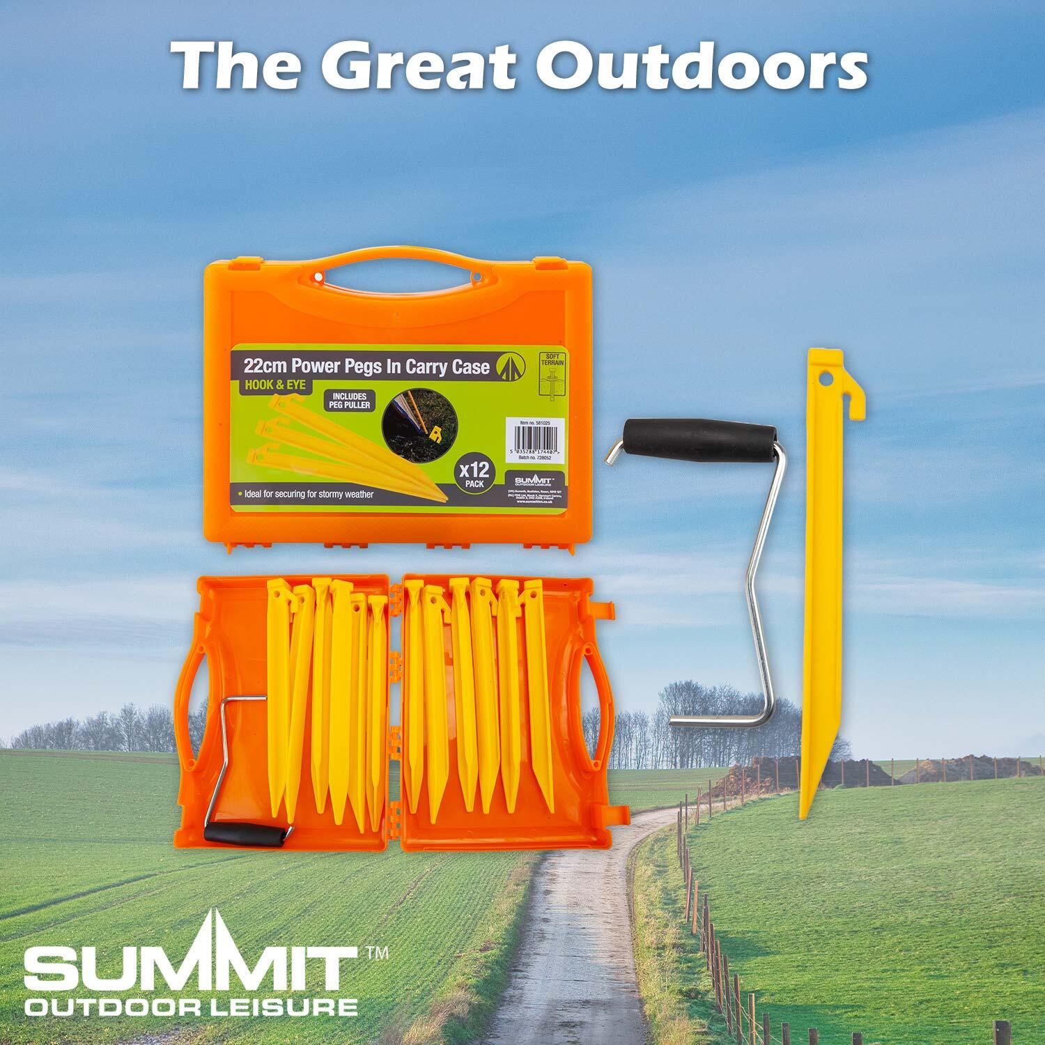 Tent Pegs Plastic Peg & Extractor With Case 22cm x 4cm Orange X 1 Pack of 12 | Decathlon