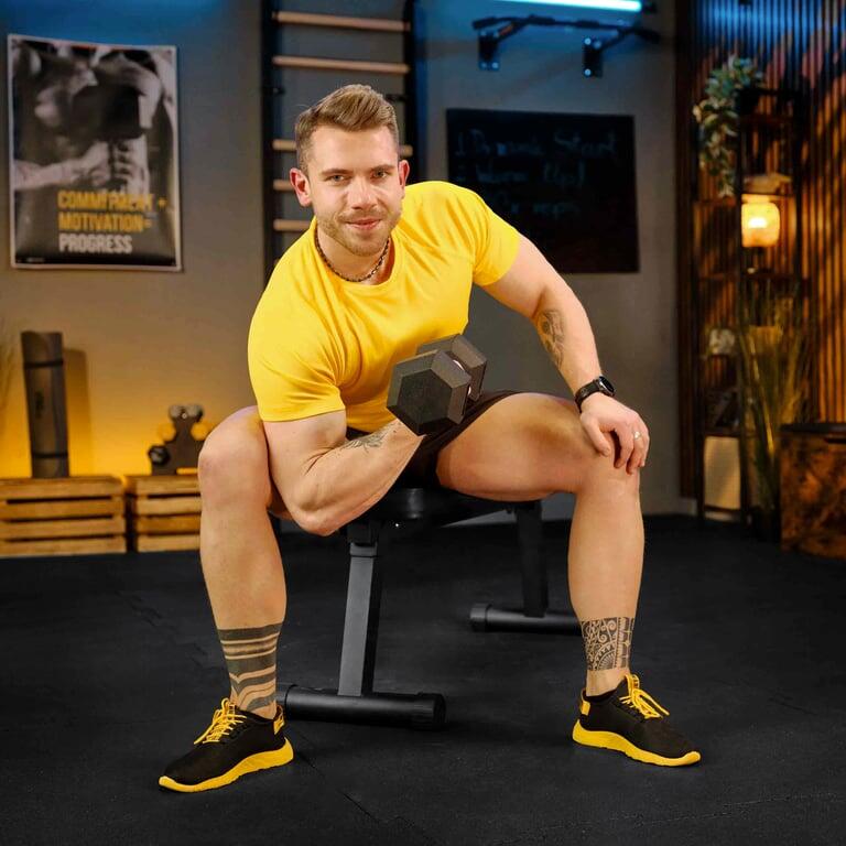 Haltère en fonte caoutchouté Trex Sport 1×12,5 kg poignée moletée TREX ...