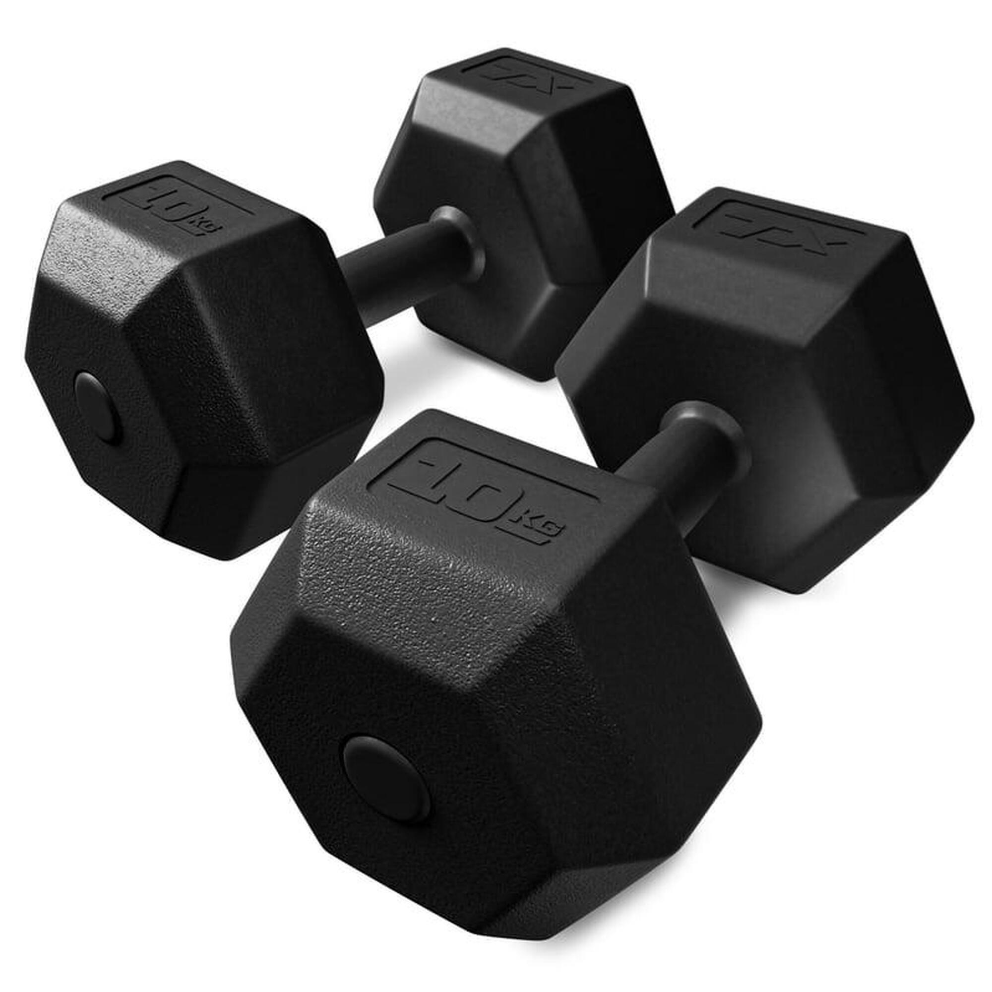 Set d'haltères en bitume Trex Sport TX-010CD 2×10 kg pour musculation ...