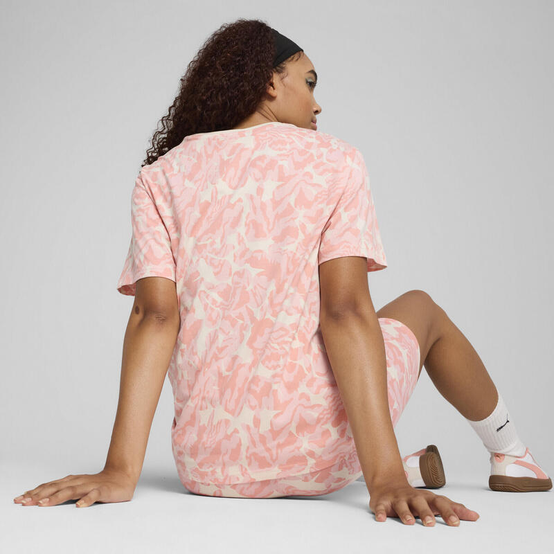 PUMA - Tricou Fitness Femei ESS Nature 2.0 Relaxed AOP Alpine Snow ...