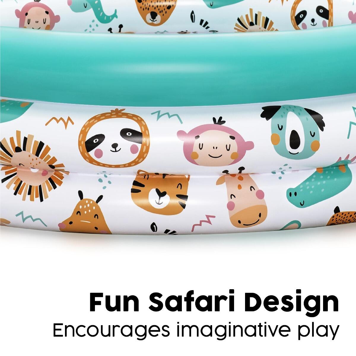 Bestway Safari Pals Kids Paddling Pool, Inflatable Paddling Pool ...