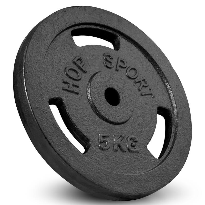 Sada litinových závaží Strong 37kg s ohýbanou tyčí HOP-SPORT - Decathlon