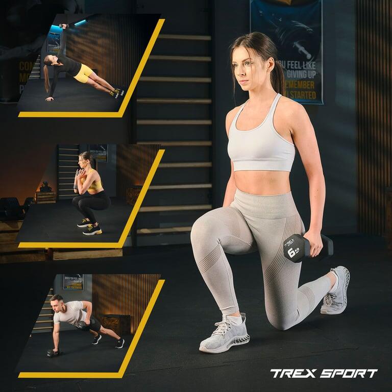 Set d'haltères en fonte Trex Sport TX-070VD 2×7 kg revêtement néoprène ...