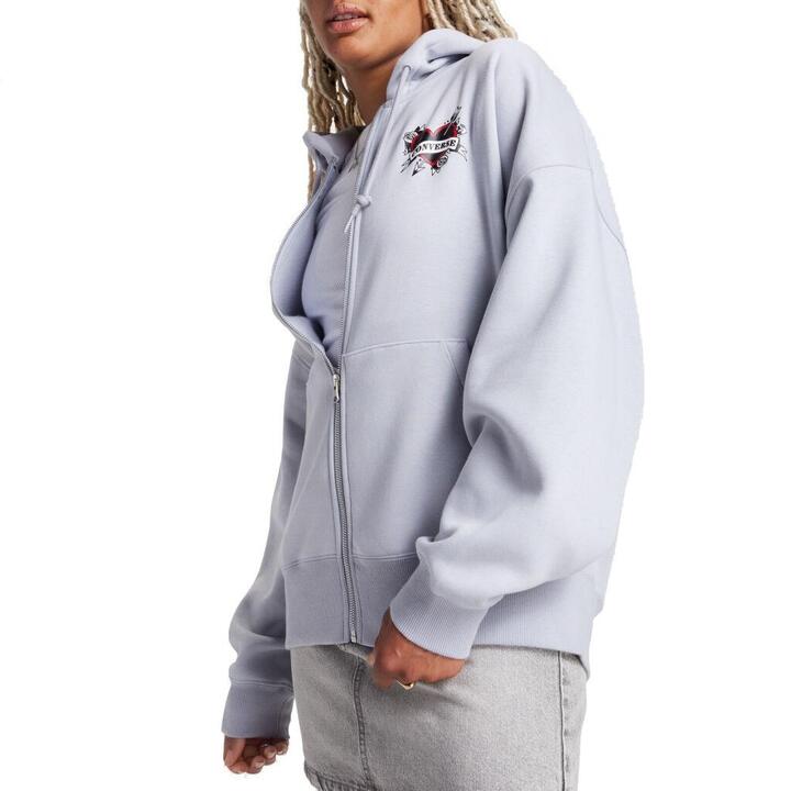 Veste Converse Modèle Heart Tattoo Full-zip Ove Couleur Bleu CONVERSE ...