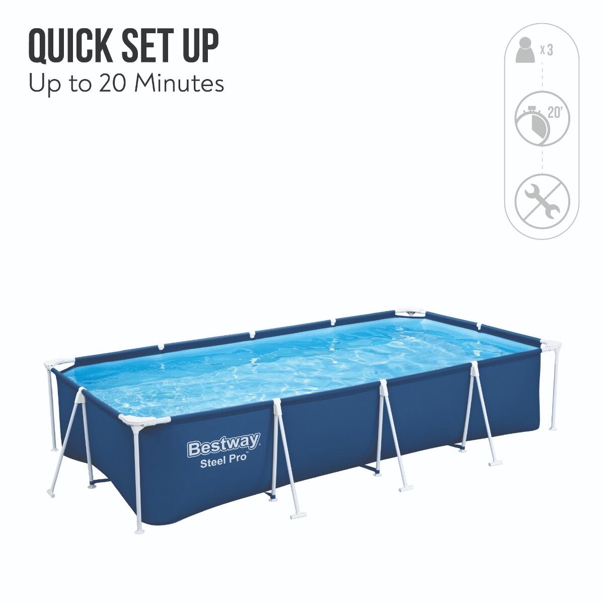 Bestway Steel Pro Pool Set, 13' x 7' Swimming Pool, Blue BESTWAY ...