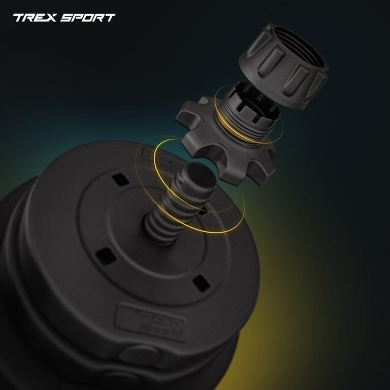 Verstelbare bitumen dumbbell set Trex Sport 2×20 kg 25 mm 54 cm | Decathlon