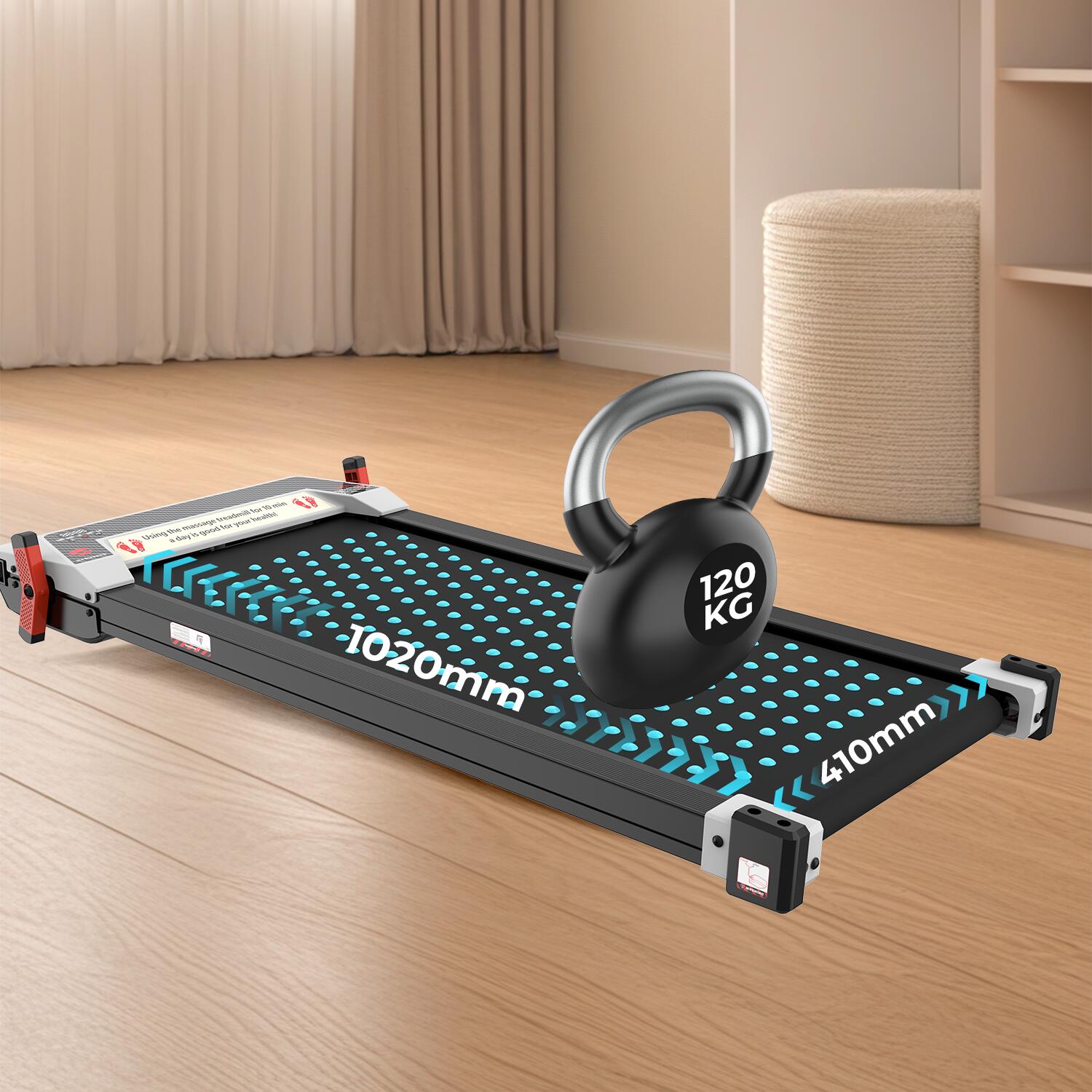 CITYSPORTS Walking Pad with Incline, 6 km/h, 440 W. Massage Function ...