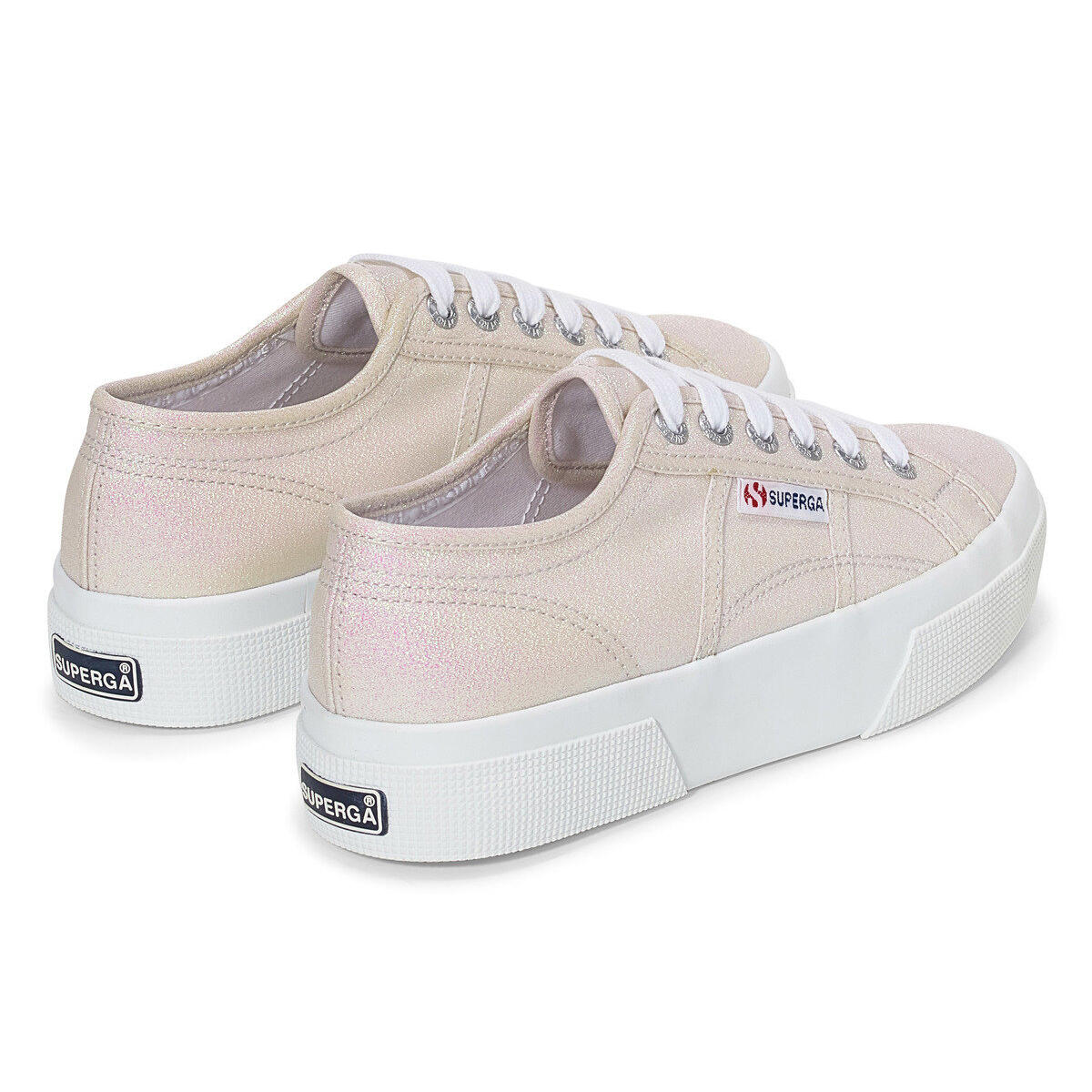 Womens/Ladies 2740 Lame Platform Trainers (Beige/Iridescent) | Decathlon