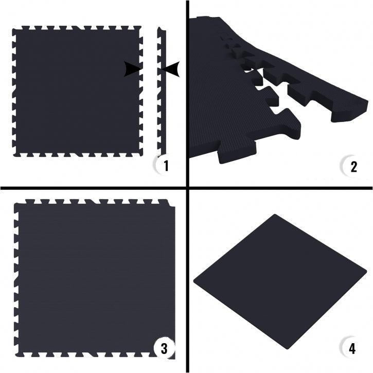 Gorilla Sports 8 eindstukken Zwart voor Beschermingsmatten - Puzzel matten GORILLA SPORTS ...