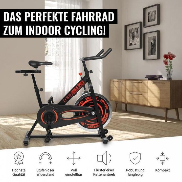 GORILLA SPORTS Indoor Cycling Bike - Hometrainer - Spinning Fiets ...