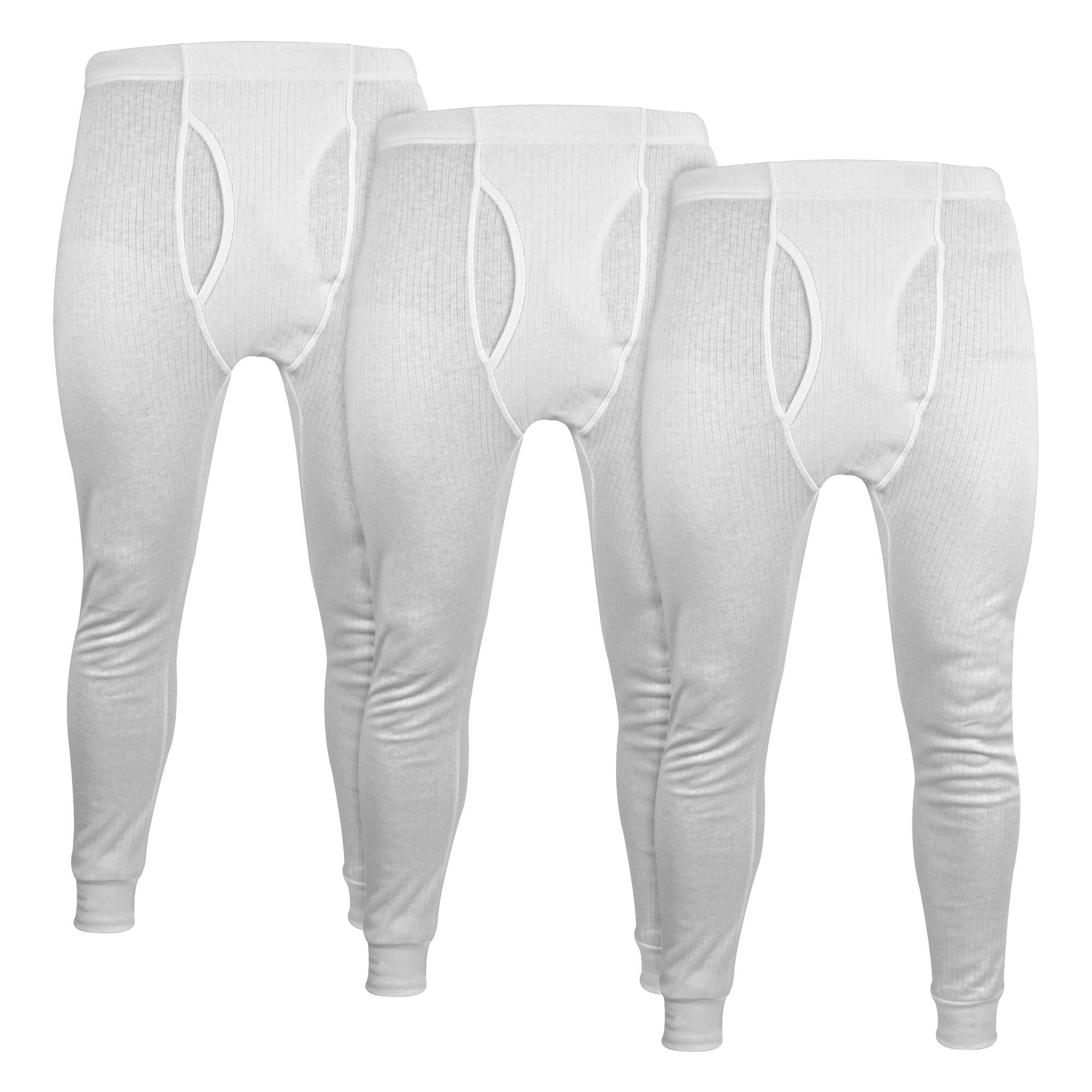 3 Pack Mens Thermal Long Johns | Winter Base Layer Underwear Bottoms ...