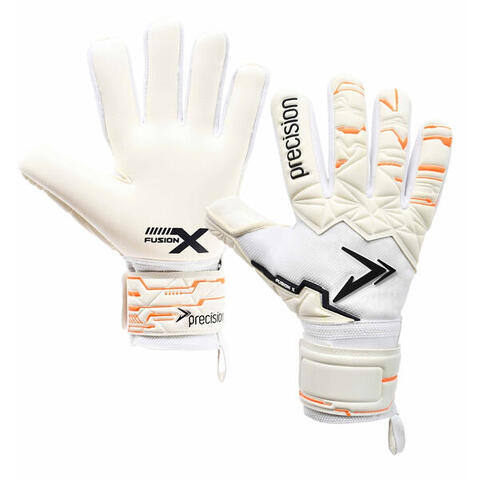 FUSION PRO NEGATIVE Children's Goalkeeper Gloves (White / Orange Fluo ...