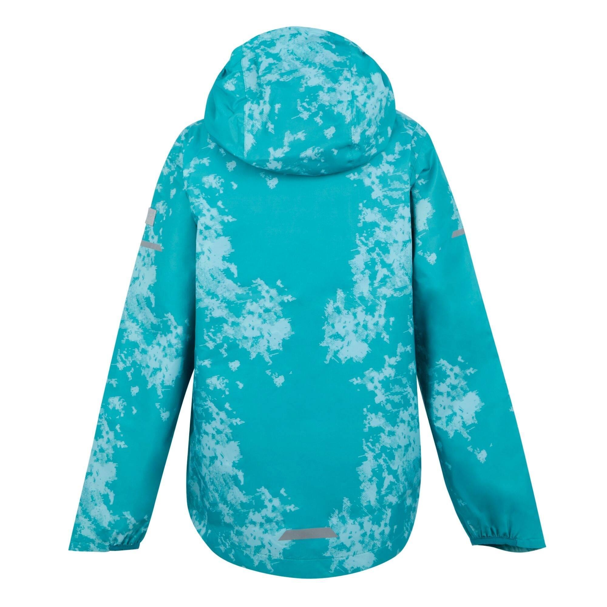 Childrens/Kids Lever II Abstract Waterproof Jacket (Icy Morn/Aruba Blue ...