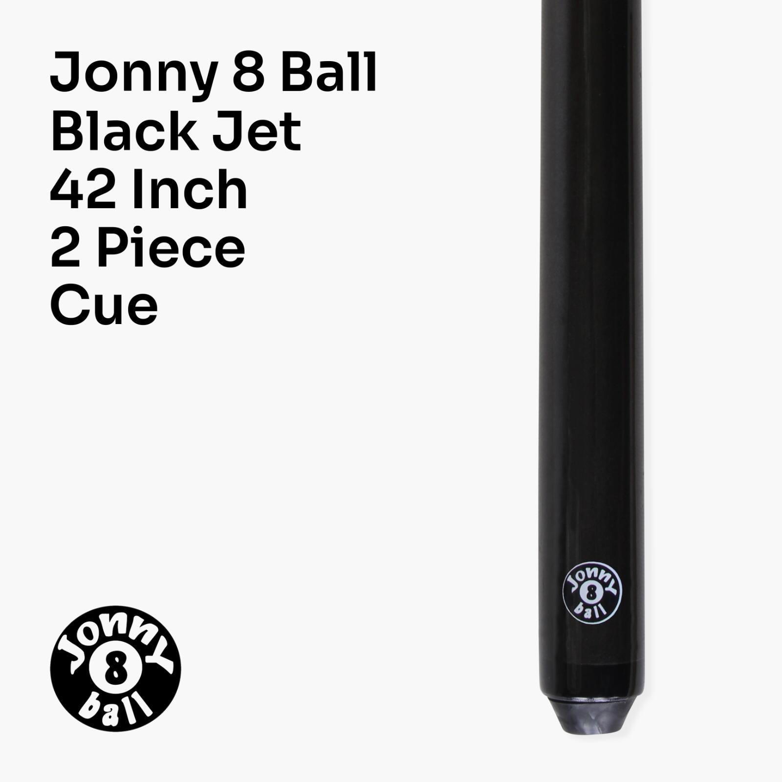 Jonny 8 Ball 42 Inch BLACK JET JUNIOR 2 Pc Ash Pool Snooker Cue - 10mm ...