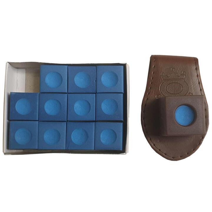 John West Support de Craie de Billard Marron + 12 Pièces de Craie ...