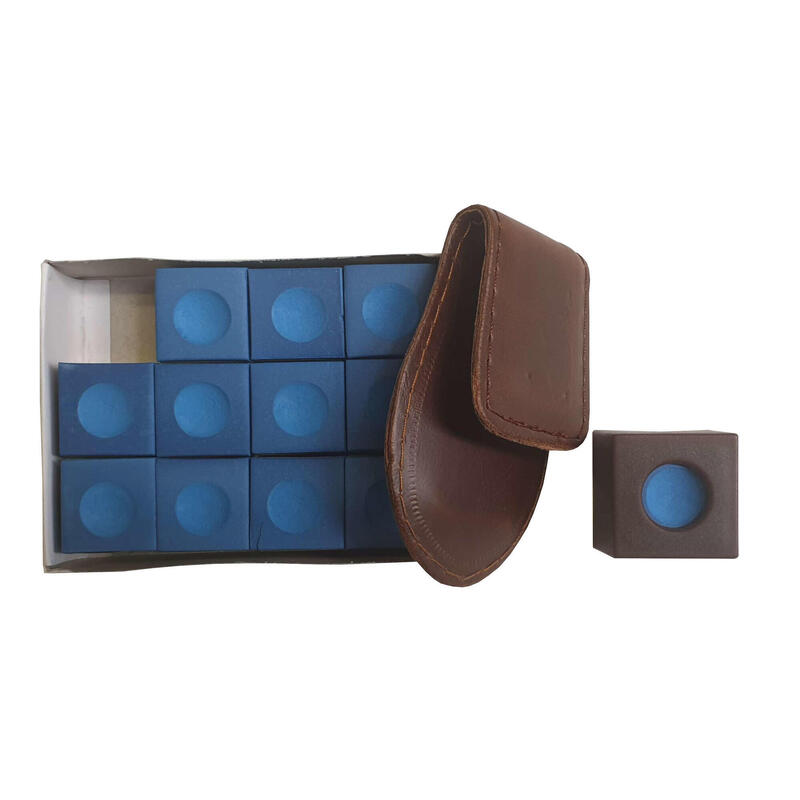 John West Support de Craie de Billard Marron + 12 Pièces de Craie ...