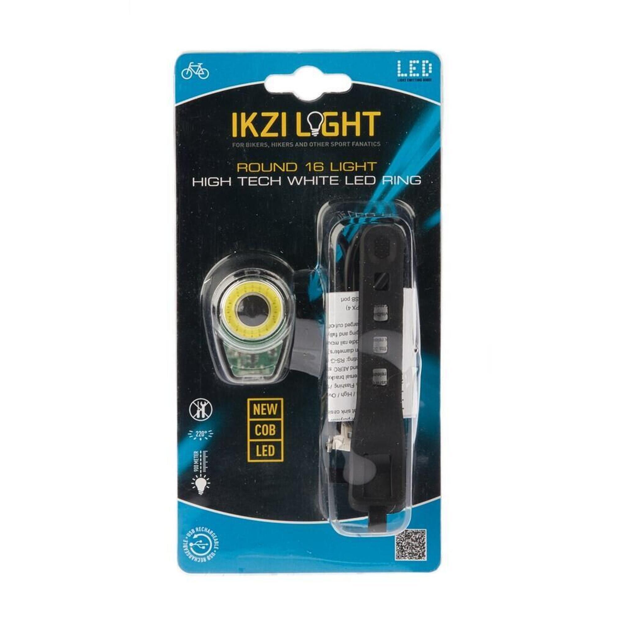 Ikzilight Headlight Round16 avec anneau LED COB USB facable TORMINO ...