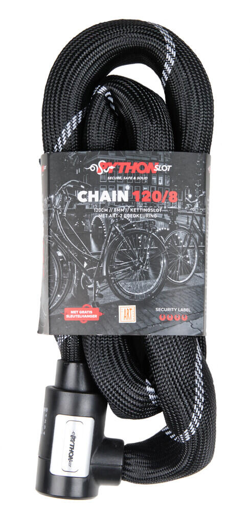 Python Chain Lock with Black Nylon Cover - 120cm Length PYTHON | Decathlon