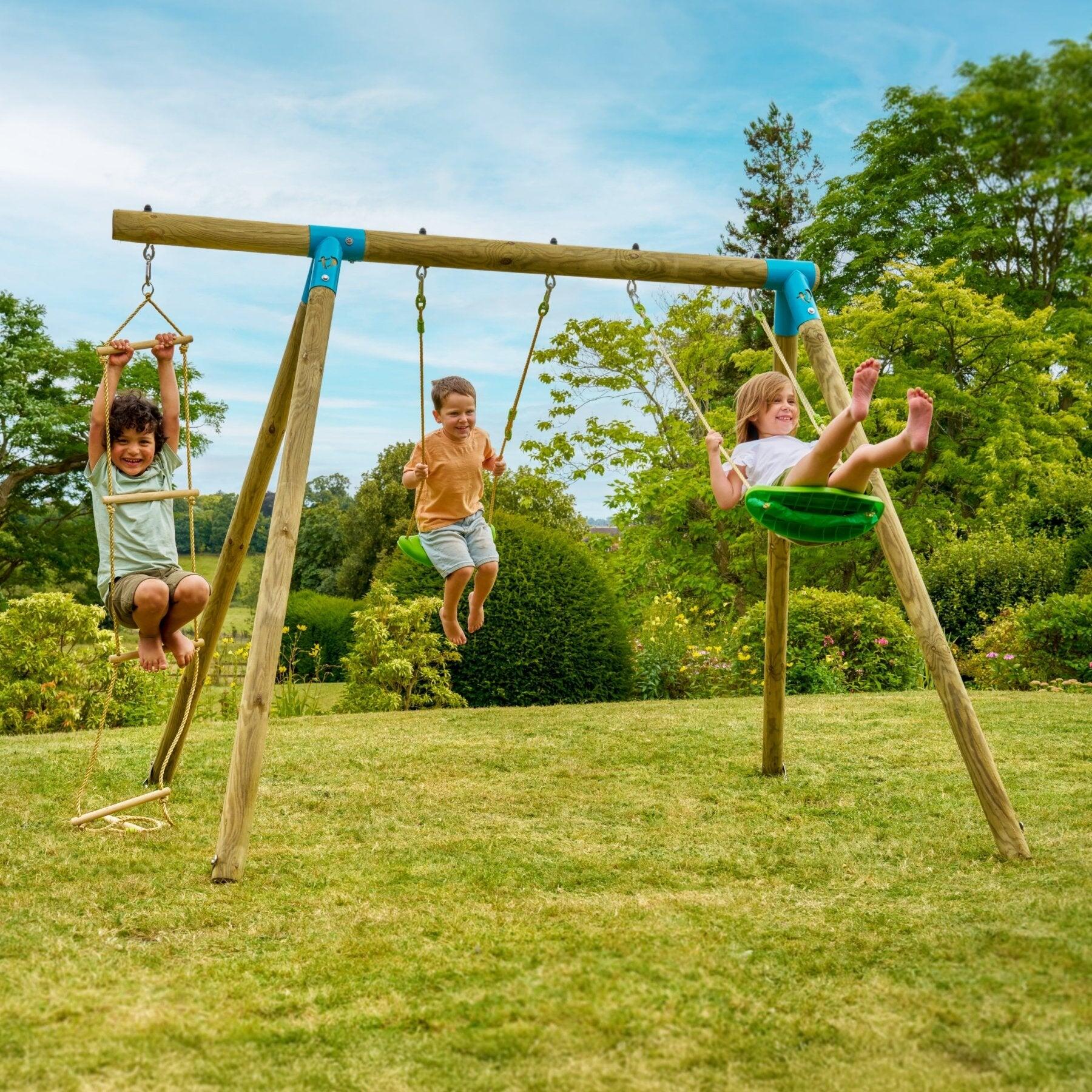 Schaukelgerüst 2 Schaukeln AMANDIER Braun H190cm TP TOYS | Decathlon