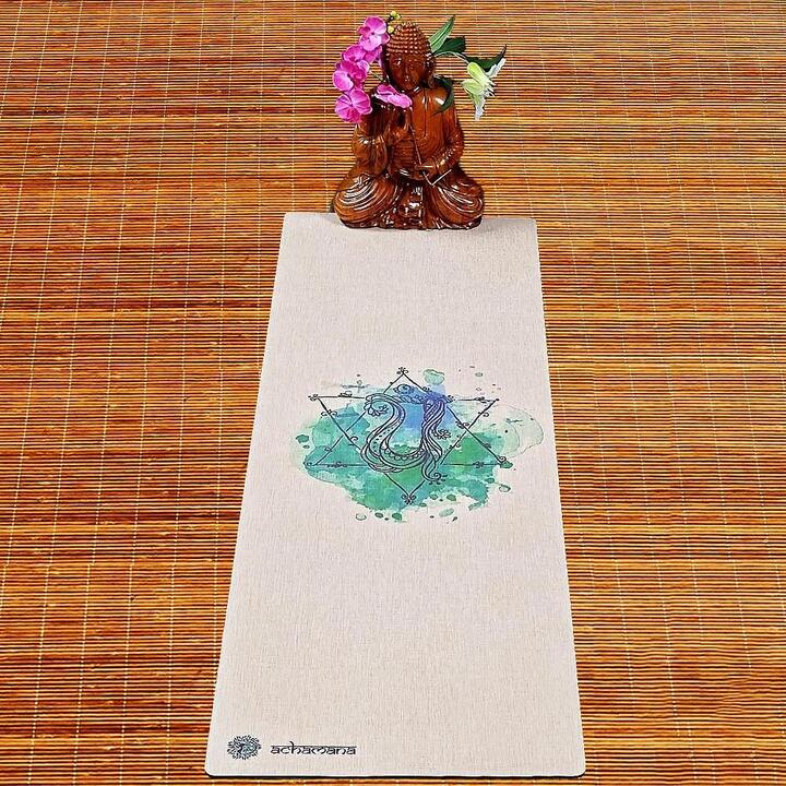 ACHAMANA Yoga mat - natural rubber and hemp - 4.5mm x 61cm x 1.83m ...