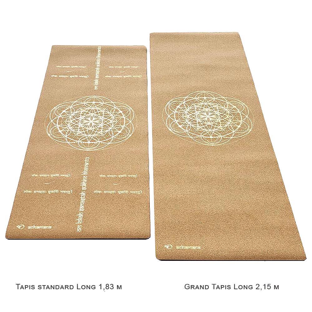 Tapis de yoga caoutchouc & liège XXL, Lg 2,15m, sac de yoga en liège, 2 ...