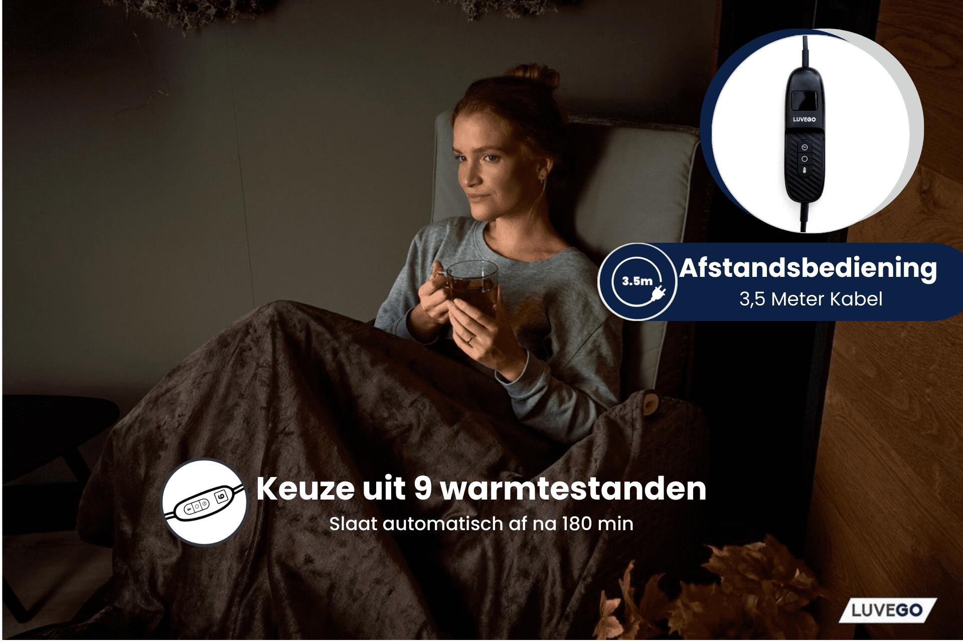 Koc elektryczny - Timer - Ogrzewanie - Brązowy LUVEGO | Decathlon