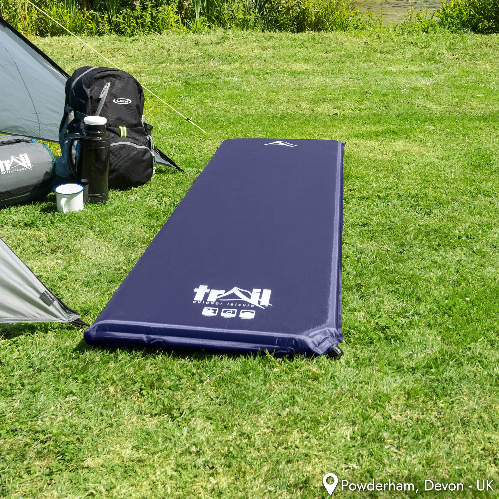 Single Camping Mat Self Inflating Inflatable Roll Mattress Extra Thick ...