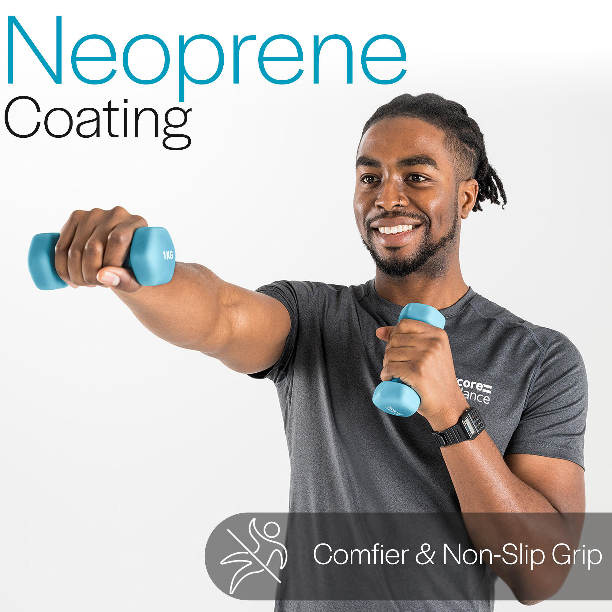 Neoprene Hex Dumbbells Set Of 2 Cast Iron Hexagonal Hand Weights Core ...