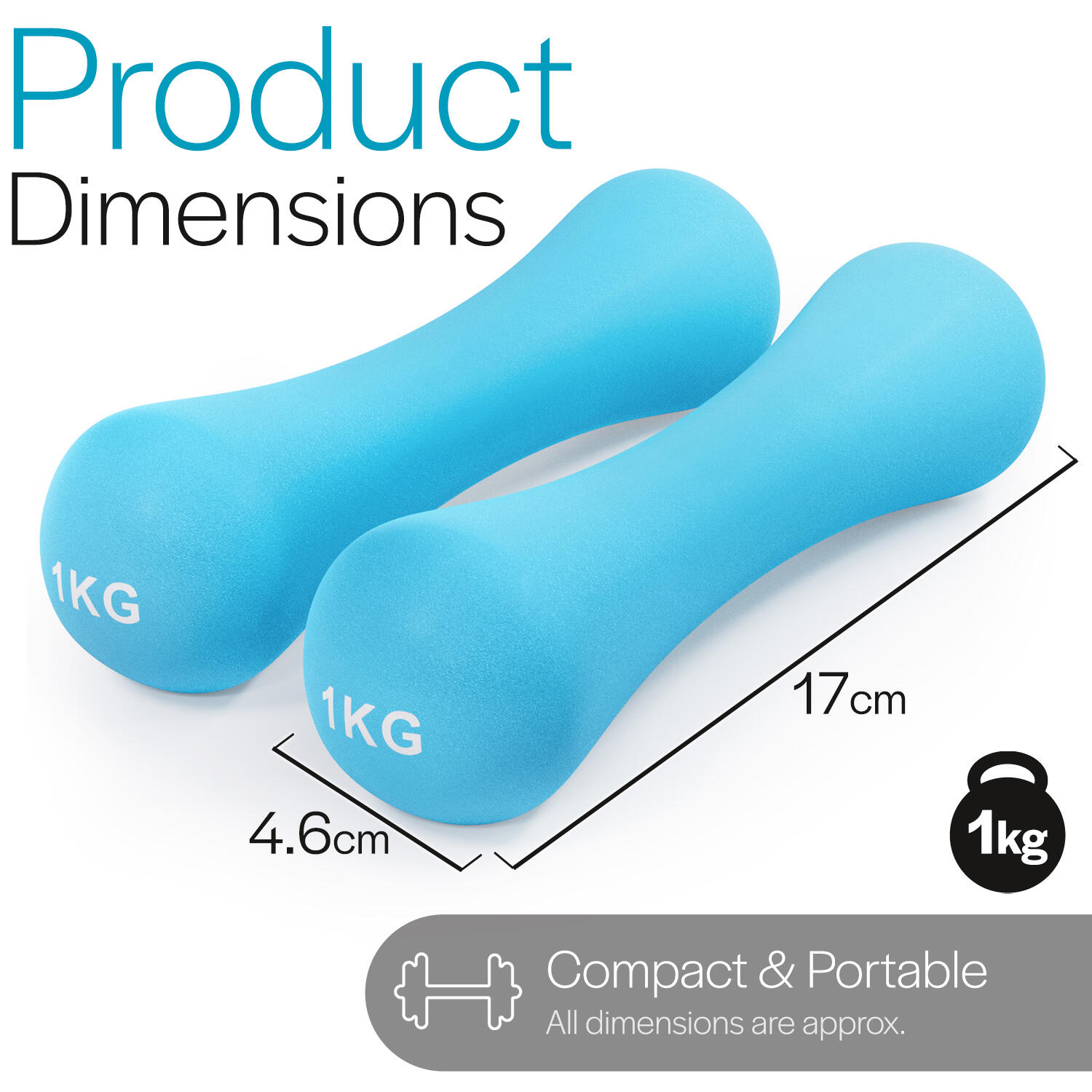 Neoprene Bone Dumbbells Set Of 2 Cast Iron Hand Weights Fitness Core ...
