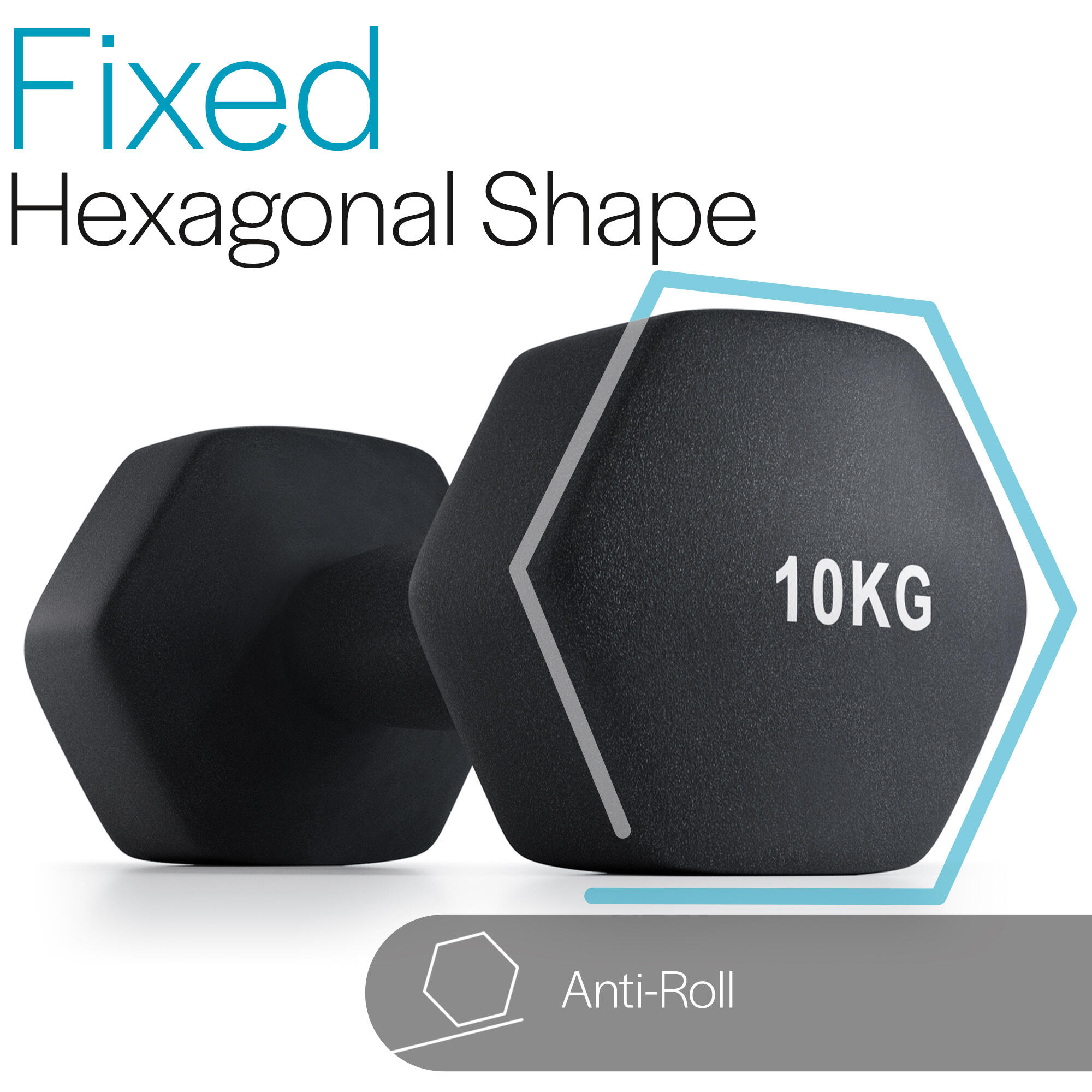 Neoprene Hex Dumbbells Gym Exercise Hexagonal Dumbbell Weights Core ...