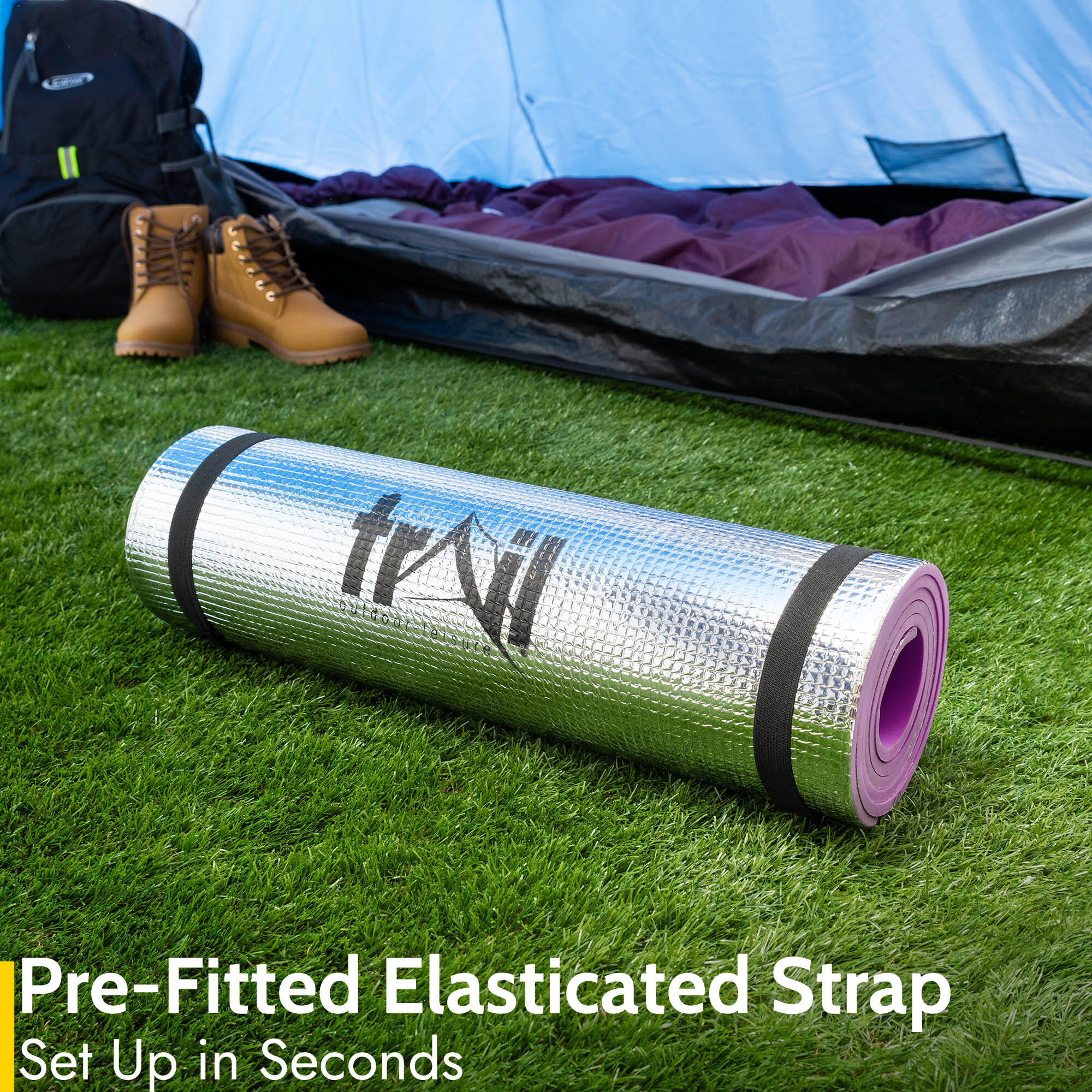 Foil Camping Mat 7mm Thick Aluminium Sleeping Roll Pad Waterproof ...