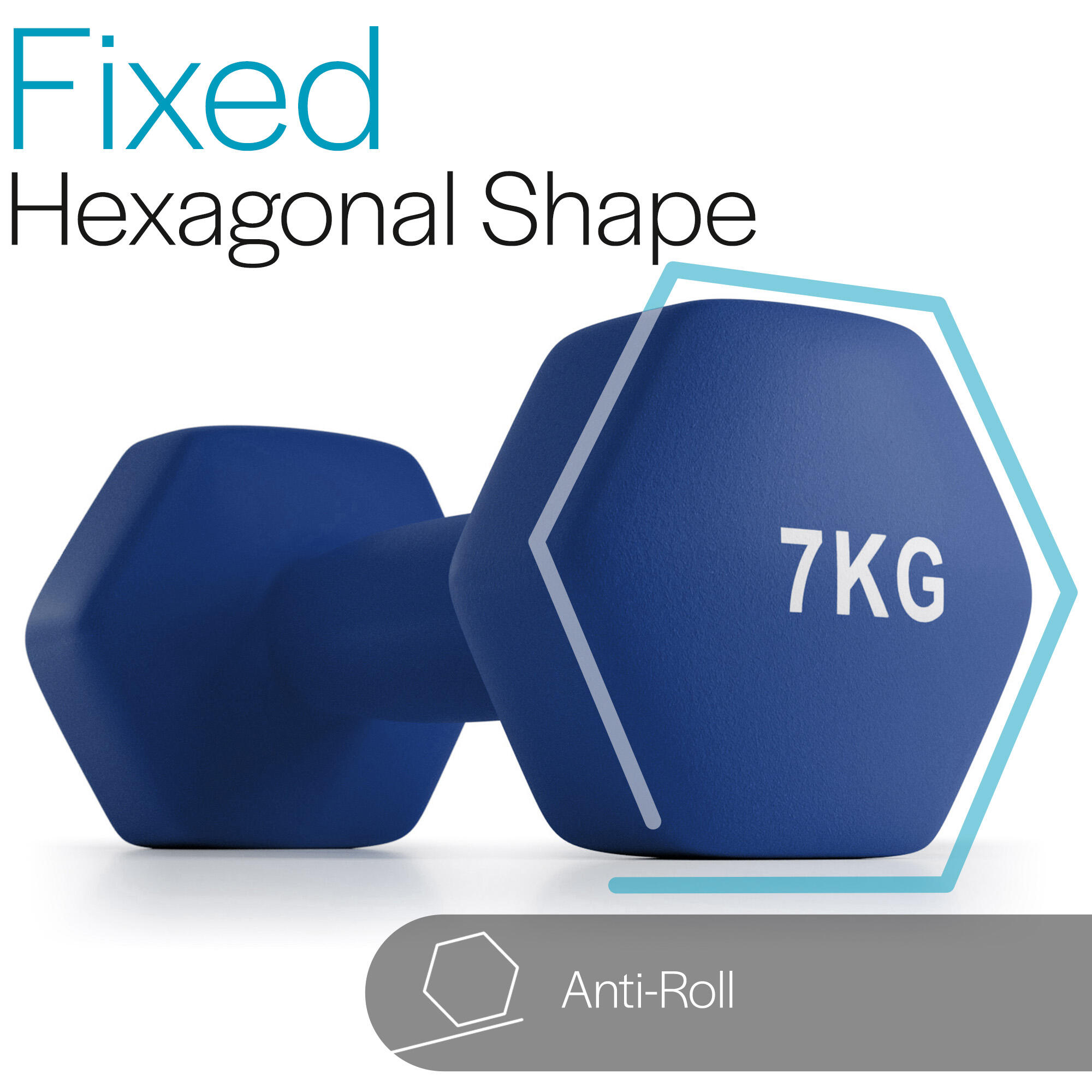 Neoprene Hex Dumbbells Set Of 2 Cast Iron Hexagonal Hand Weights Core ...