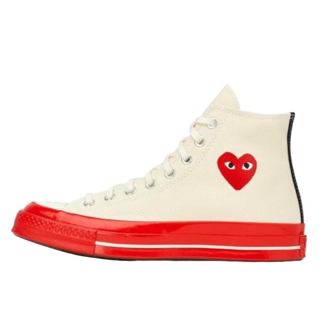 Converse Chuck Taylor All Star 70 Hi CDG PLAY - Egret with Red Midsole ...
