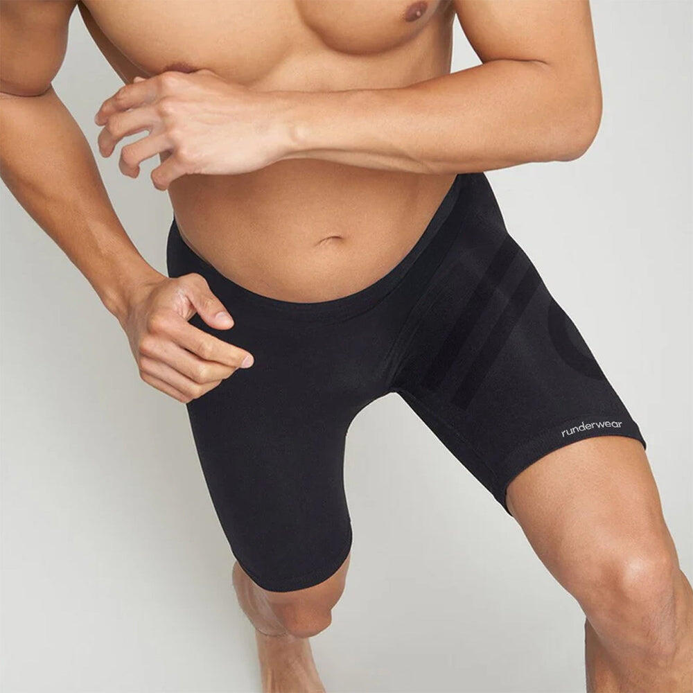 Men's Running Long Boxer - Black (L) RUNDERWEAR | Decathlon