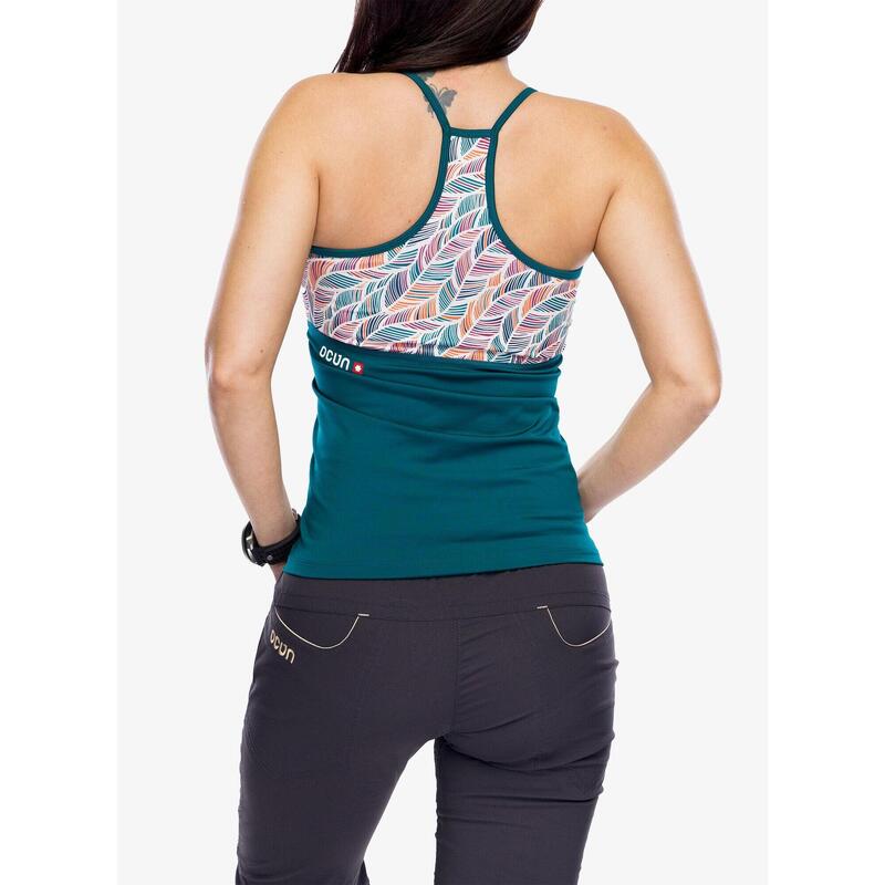 Ocun Arista Top d'escalade femme vert deep teal, soutien-gorge intégré ...