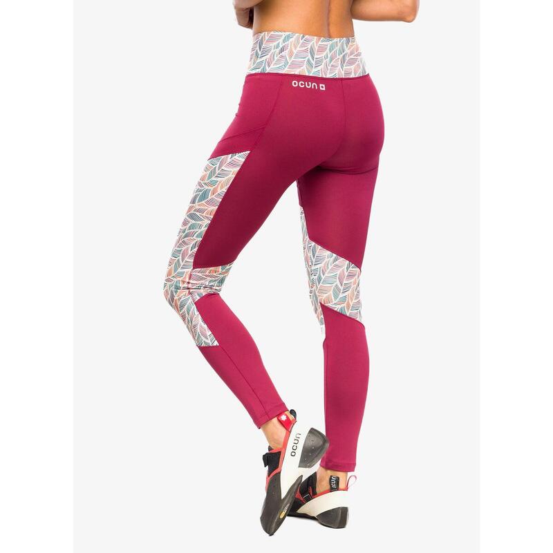 Leggings femmes Ocún Rhea wine rhododendron 87% polyester 13% ...