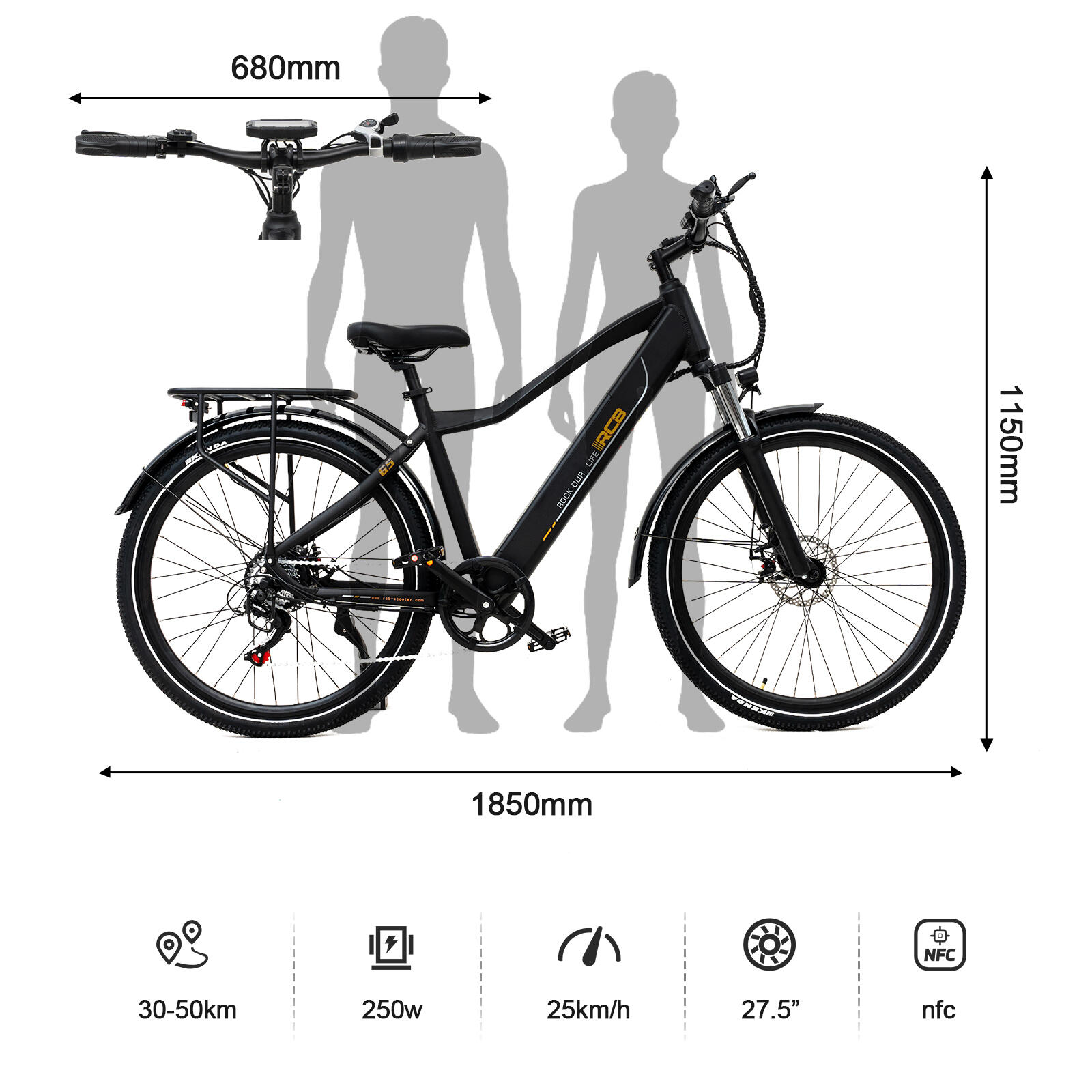 Bici Elettrica per Adulti 27.5" E-Bike, APP,NFC, RCB-G5 RCB | Decathlon